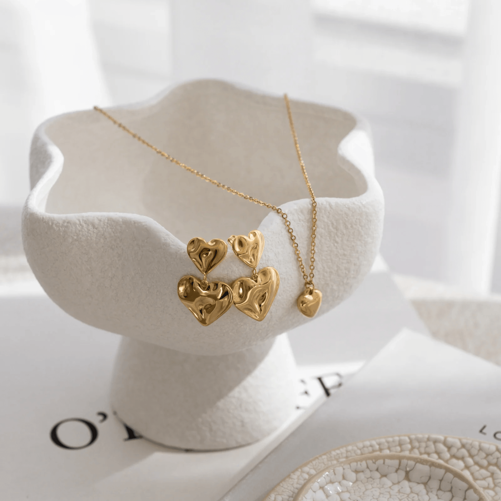 Gold Cinta Heart Necklace – La Musa Jewellery