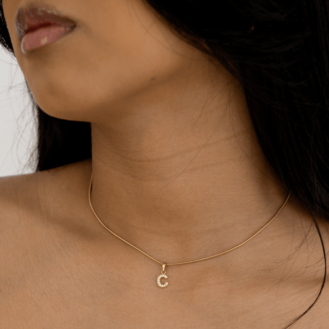 Gold Letter Initial Necklace Australia – La Musa Jewellery